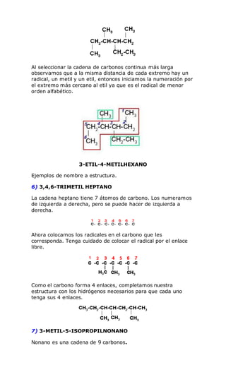 Alcanos nomenclatura | DOCX