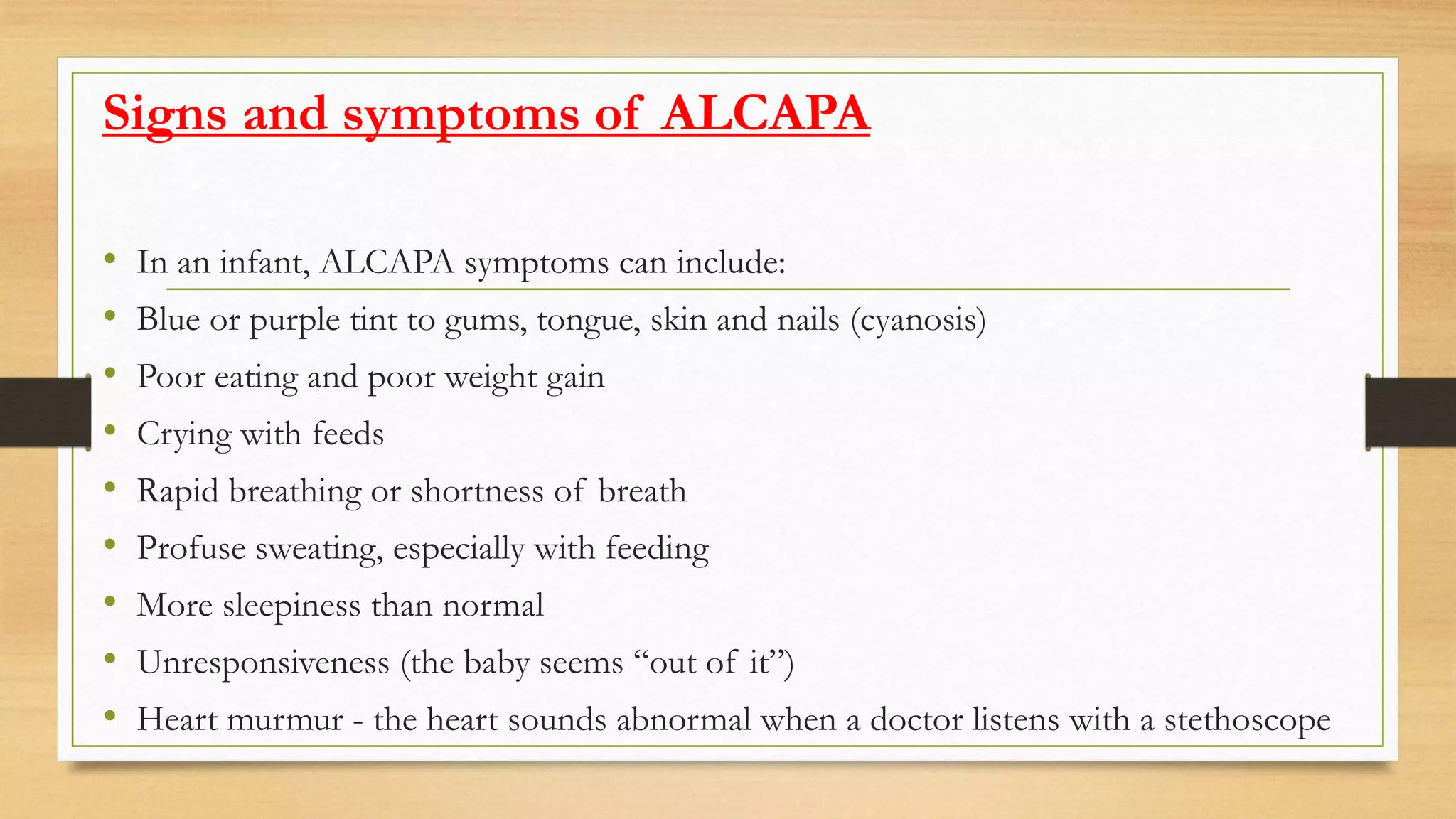 Anomalous left coronary artery from the pulmonary artery | PPTX