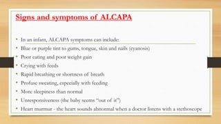 Anomalous left coronary artery from the pulmonary artery | PPT