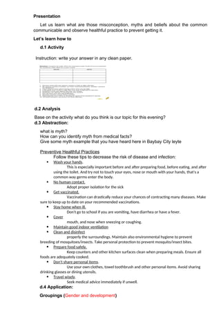 Communicable disease Lesson Plan for Grade 8docx | DOCX