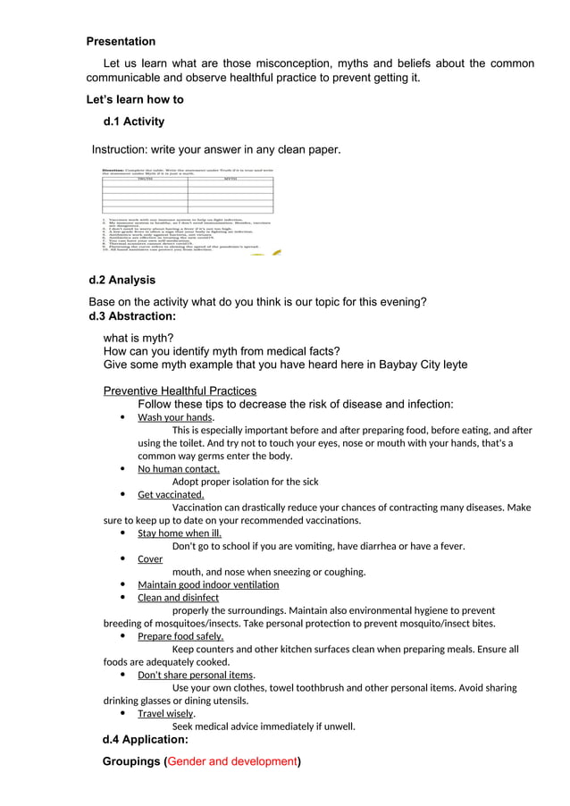 Communicable disease Lesson Plan for Grade 8docx | DOCX