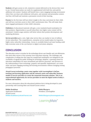 Alcatel-Lucent Cloud Classroom in the Cloud White Paper + Infographic | PDF