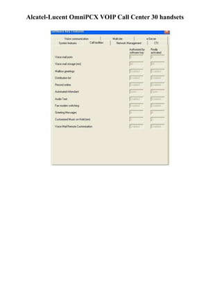 Alcatel Lucent Omni Pcx Voip Call Center 30 Handsets | PDF