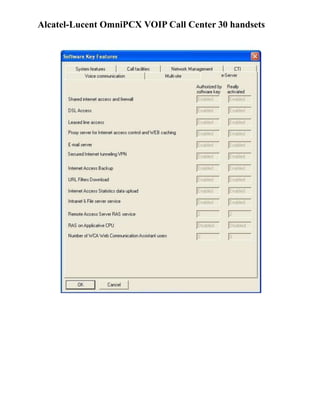 Alcatel Lucent Omni Pcx Voip Call Center 30 Handsets | DOCX