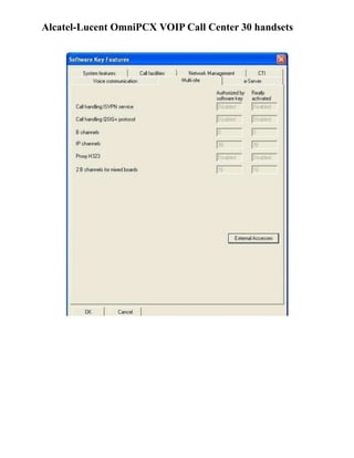 Alcatel Lucent Omni Pcx Voip Call Center 30 Handsets | PDF