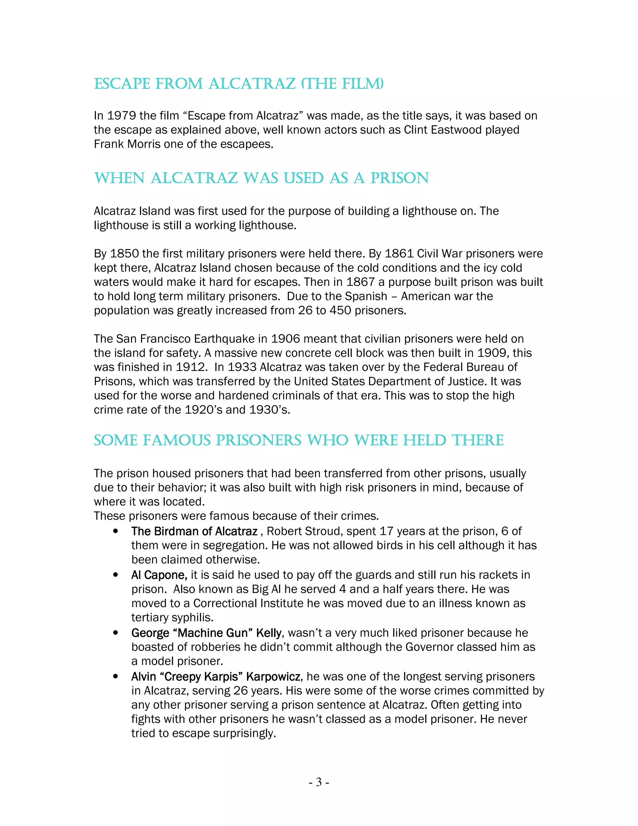 Alcatraz Prison | PDF