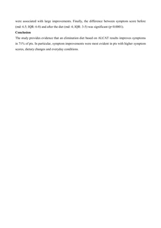 Alcat test results in the treatment of gastrointestinal symptoms | PDF