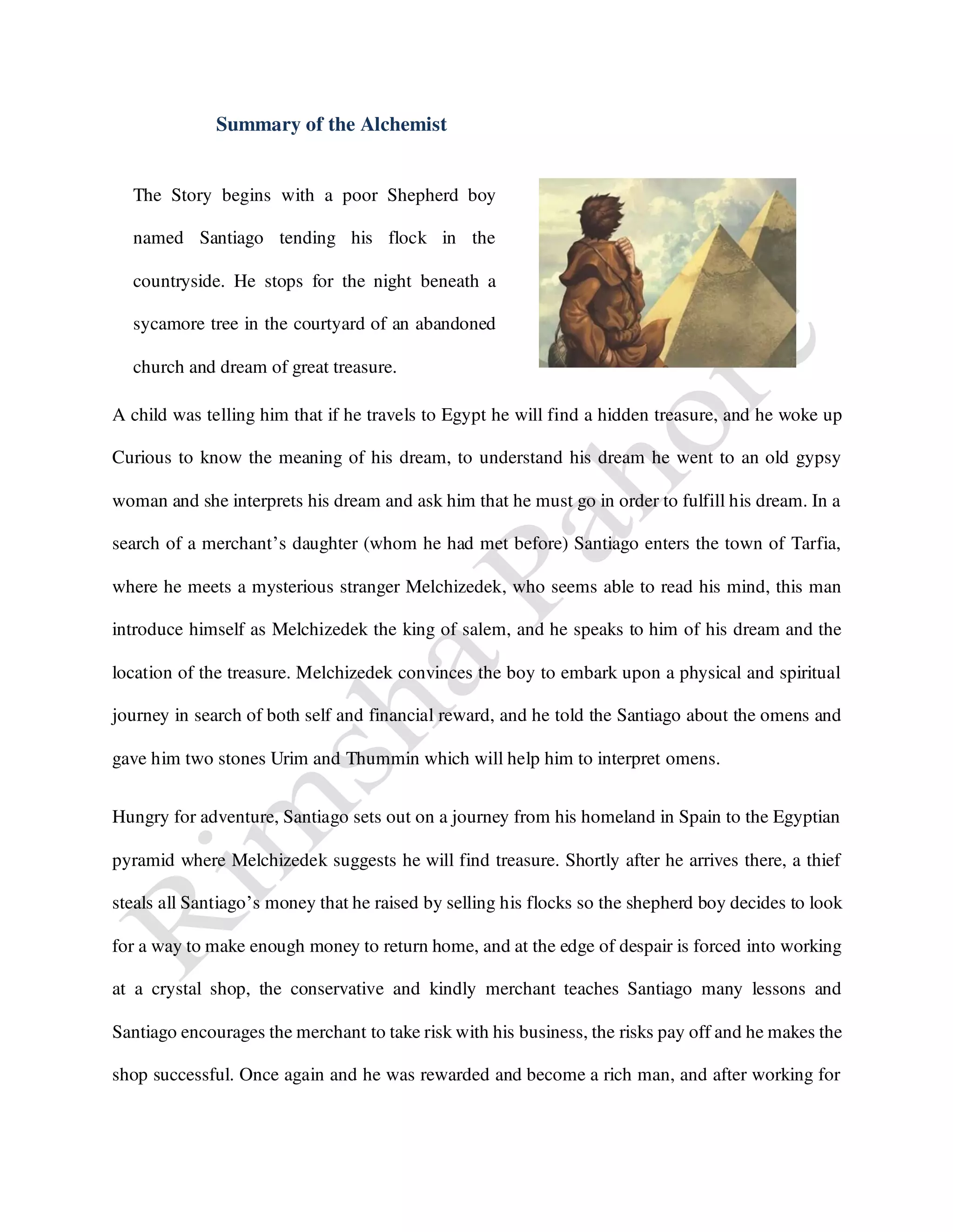 Alchemist book review | PDF