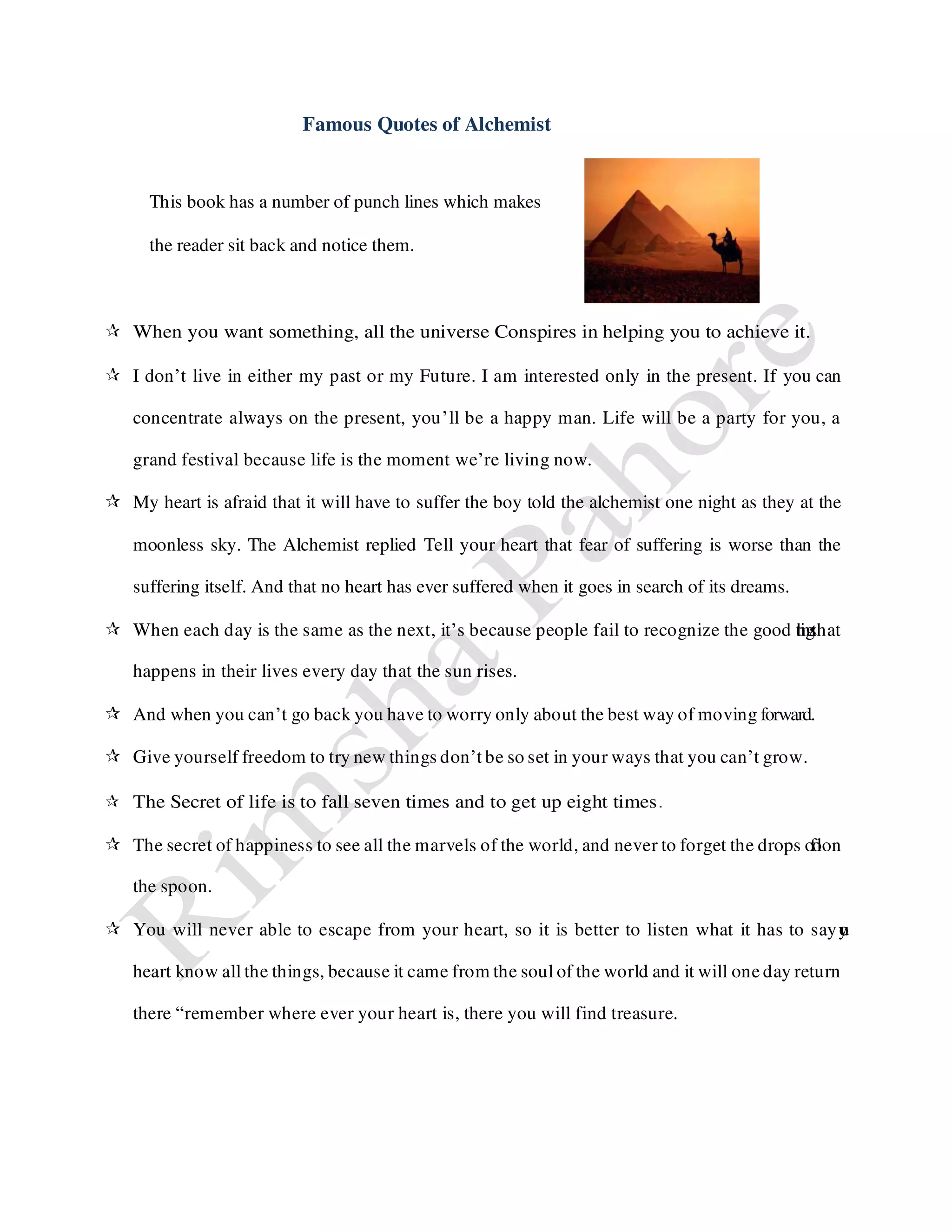 Alchemist book review | PDF