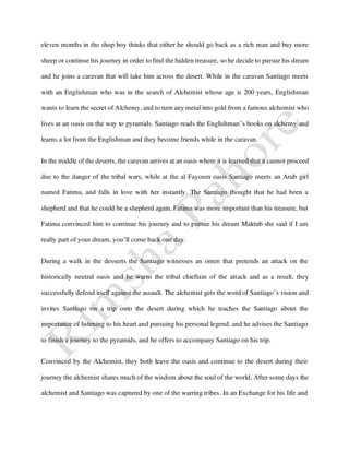 Alchemist book review | PDF