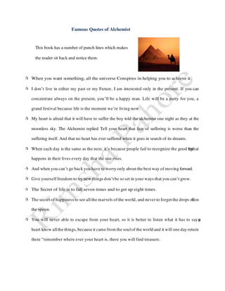 Alchemist book review | PDF