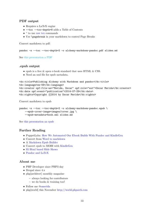 Publishing alchemy with markdown and pandoc | PDF