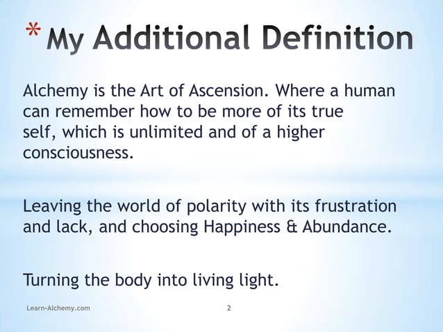 Learn Alchemy | PPT