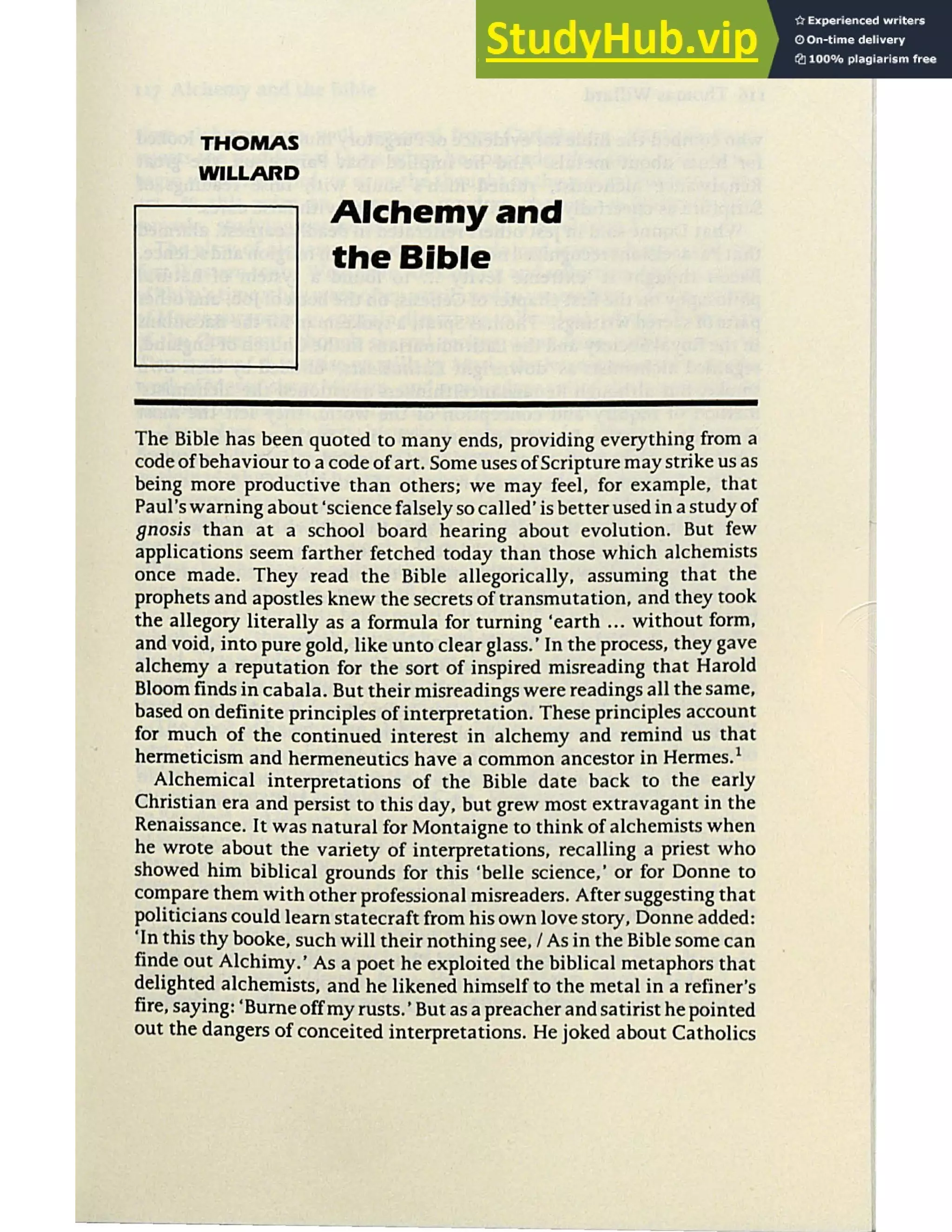 Alchemy And The Bible | PDF