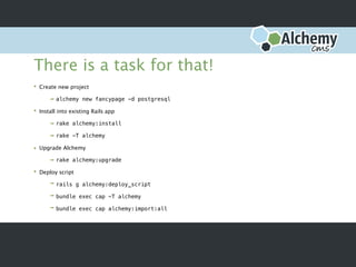 Alchemy CMS: First User Group (Berlin) | PDF