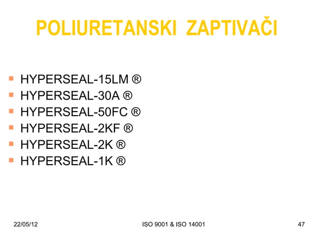 Alchimica hyperdesmo-poliuretanska tečna membrana | PPT