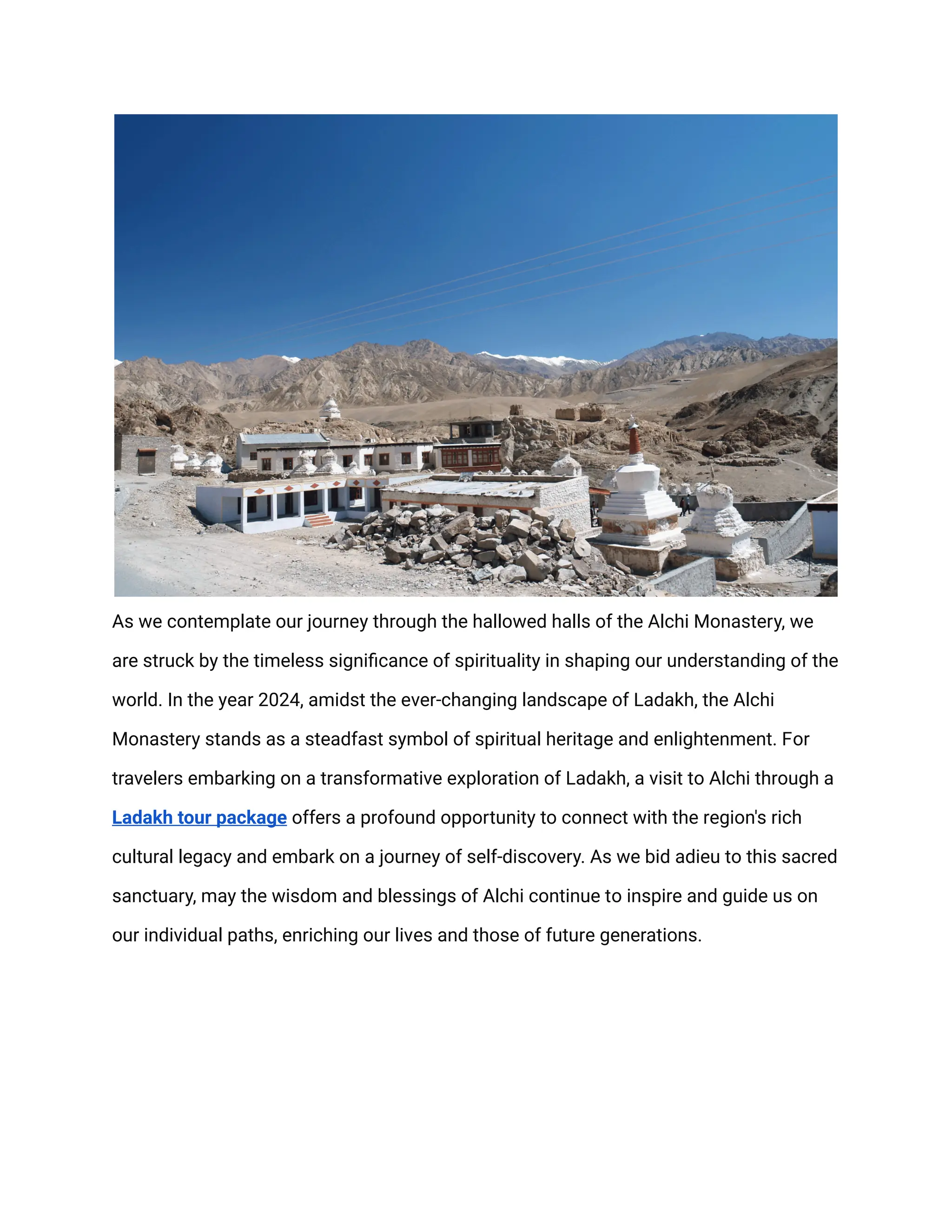 Alchi Monastery, Ladakh, 2024- A Fusion Of History And Divinity | PDF