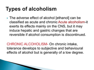 ALCOHOLISM and it's history and classification. pptx | PPTX