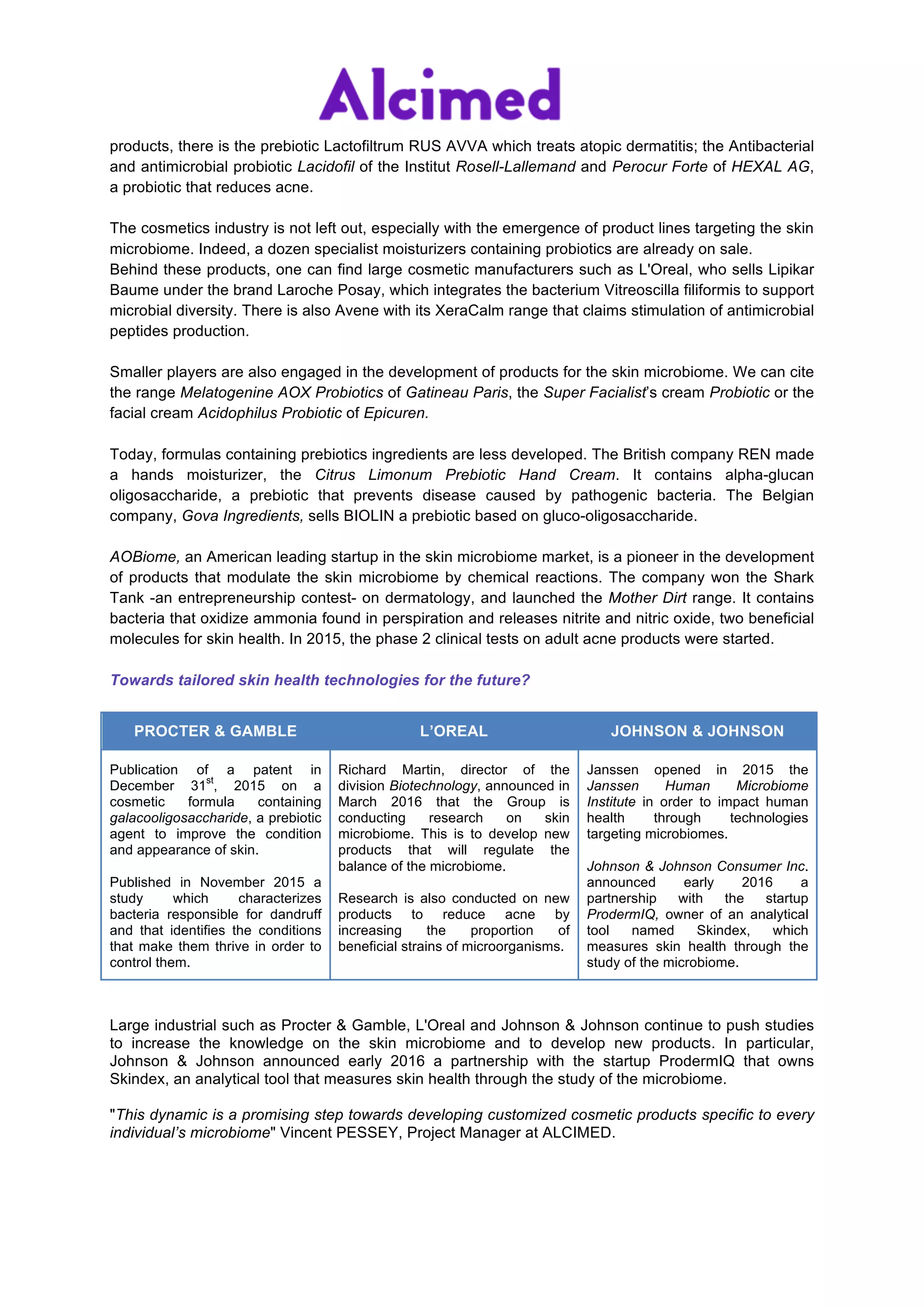 Alcimed 080416-skin microbiom | PDF