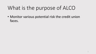 ALCO ALM Overview Training Powerpoint for CUs | PPT