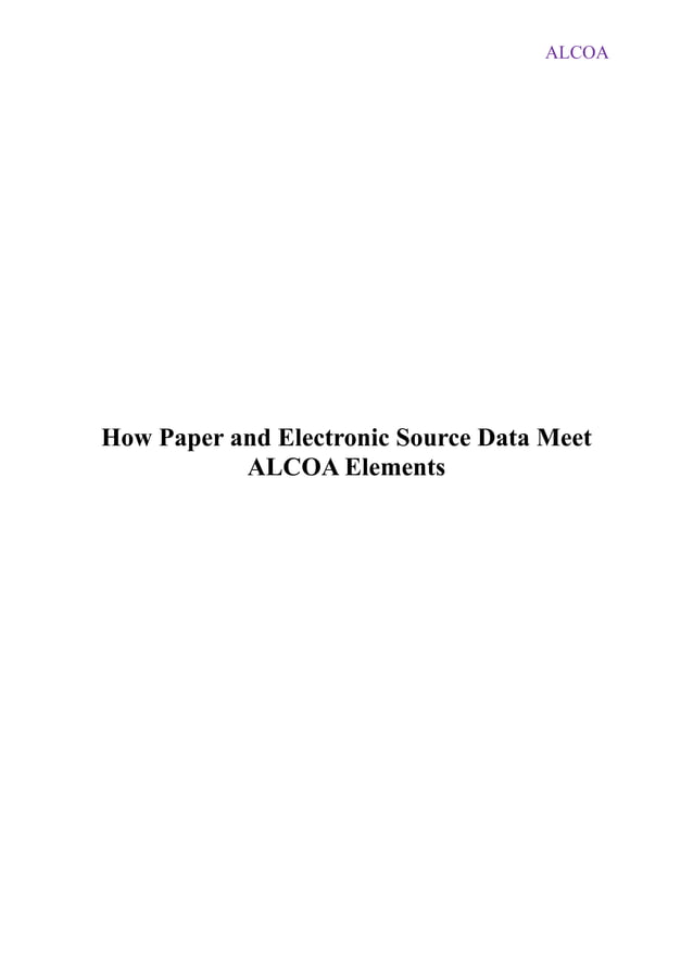 Alcoa using for data integrity | PDF