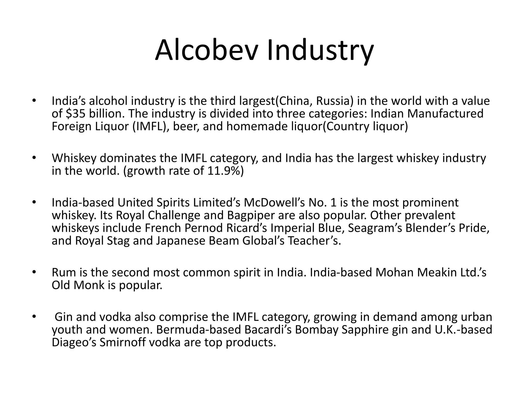 Alcobev Industry-Introduction | PPTX