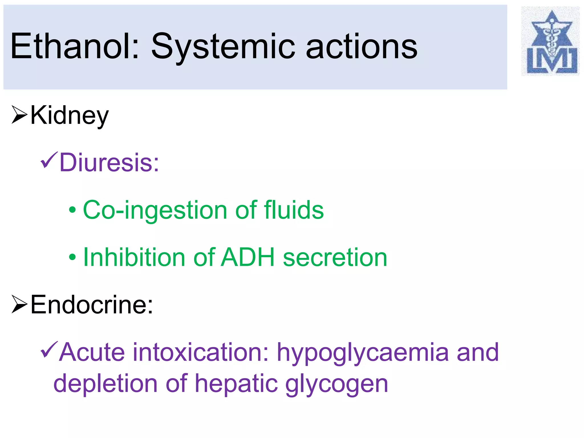 Ethanol: Pharmacology (Alcohol) | PPTX