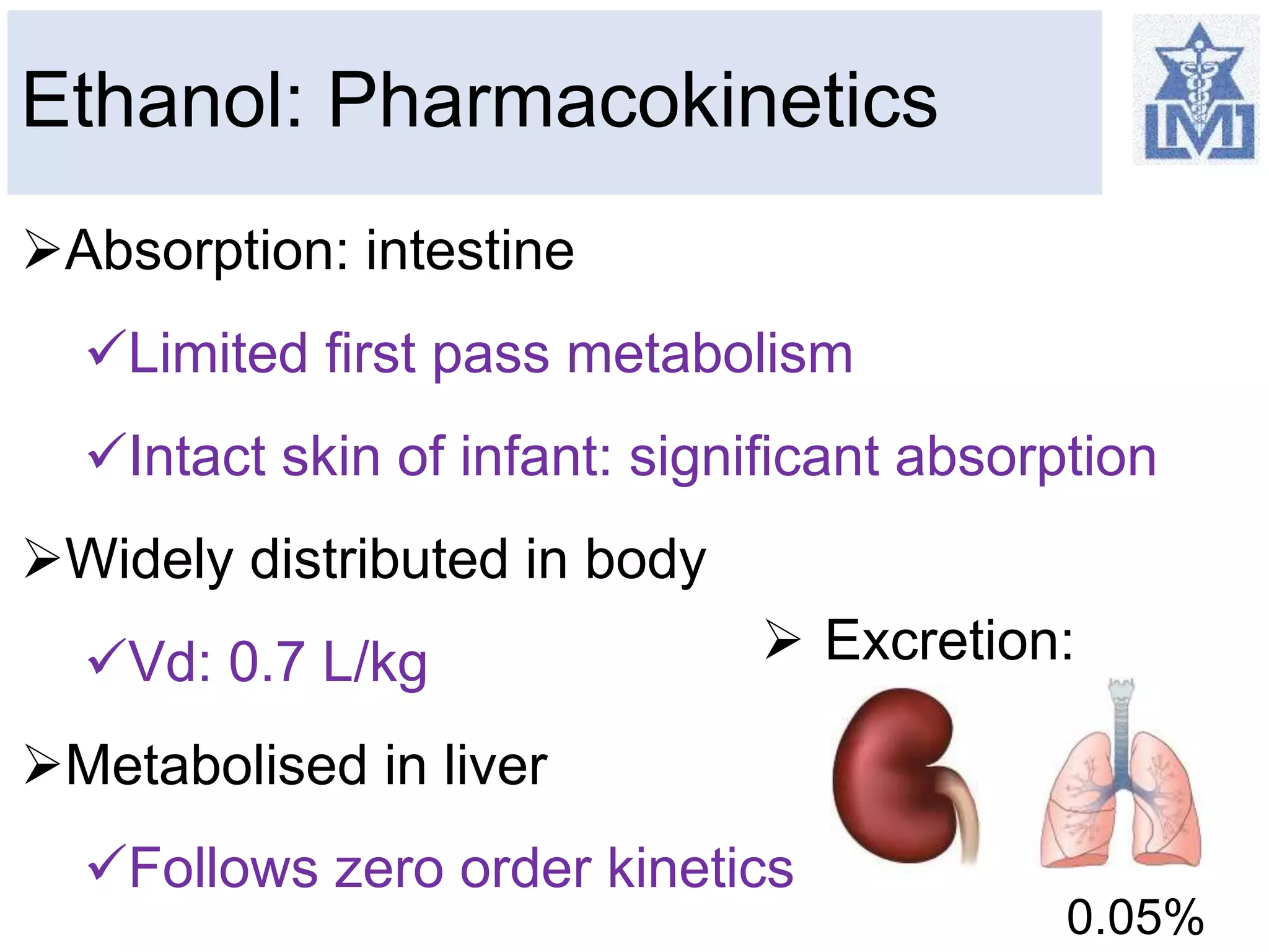Ethanol: Pharmacology (Alcohol) | PPTX