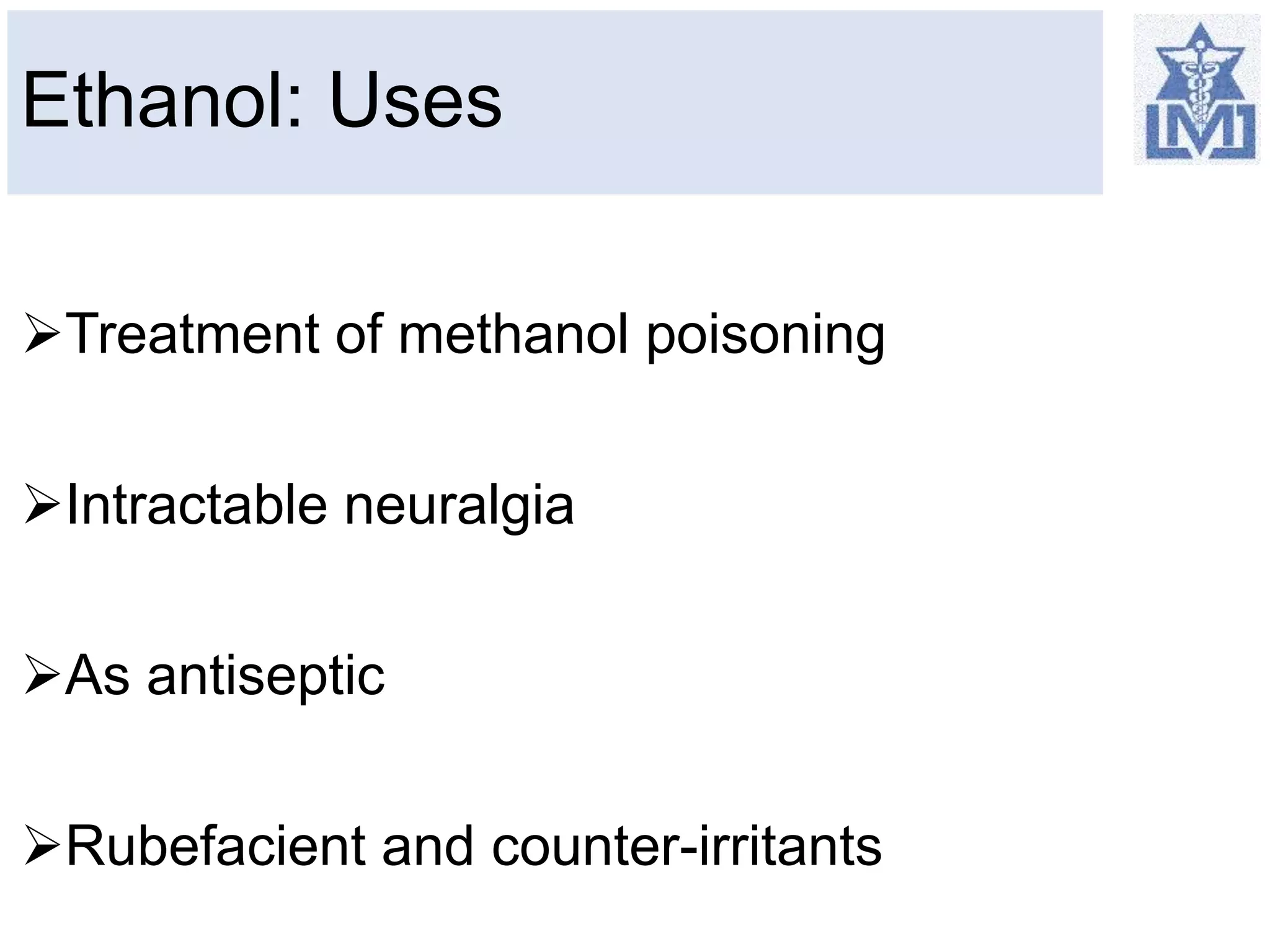 Ethanol: Pharmacology (Alcohol) | PPTX