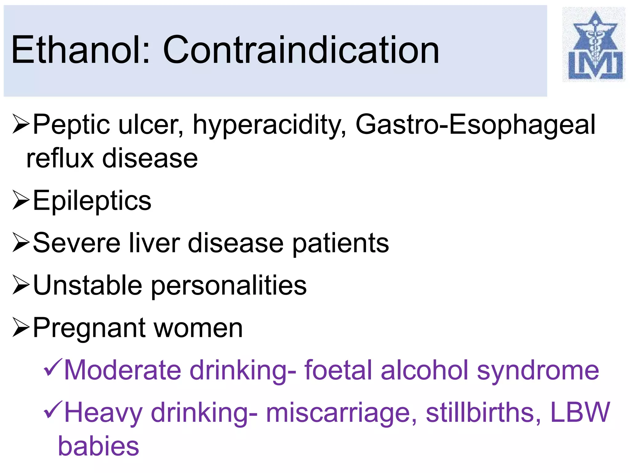 Ethanol: Pharmacology (Alcohol) | PPTX