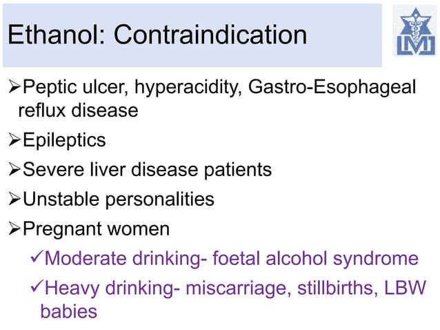 Ethanol: Pharmacology (Alcohol) | PPTX