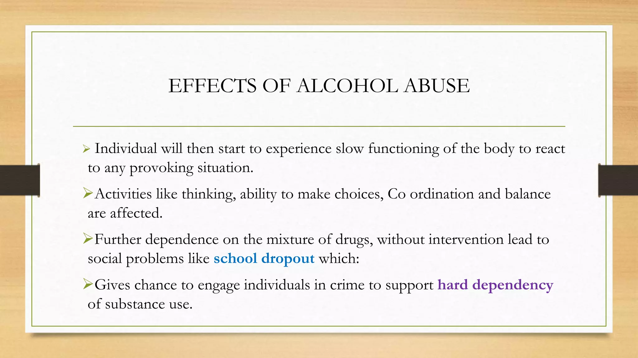 Alcohol abuse presentation | PPTX