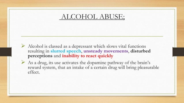 Alcohol abuse presentation | PPTX | Substance Abuse | Diseases and ...