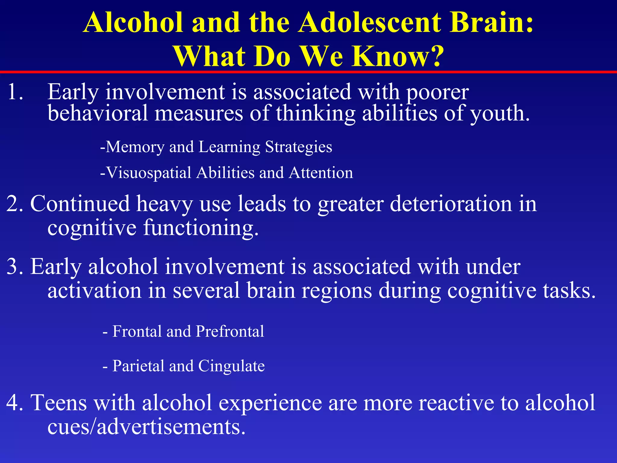 Alcohol & Adolescent Brain Development | PPT