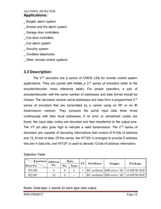 Alcohol Sensing Alert with Engine Locking Project | PDF