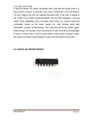 Alcohol Sensing Alert with Engine Locking Project | PDF