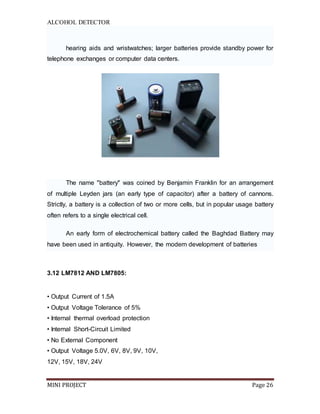 Alcohol Sensing Alert with Engine Locking Project | PDF