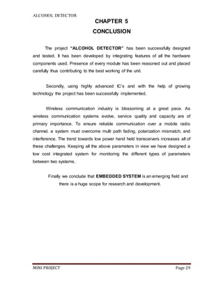 Alcohol Sensing Alert with Engine Locking Project | PDF