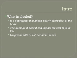 alcohol and anesthesia anesthetic considerations | PPTX