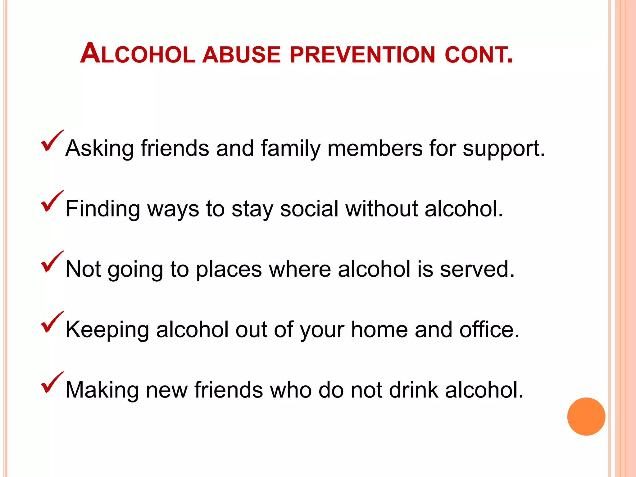 Alcohol abuse in health promotion | PPTX