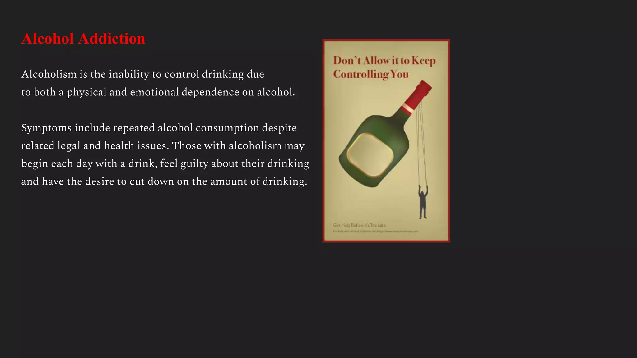 Alcohol and drug addiction (1).pptx | Substance Abuse | Diseases and ...