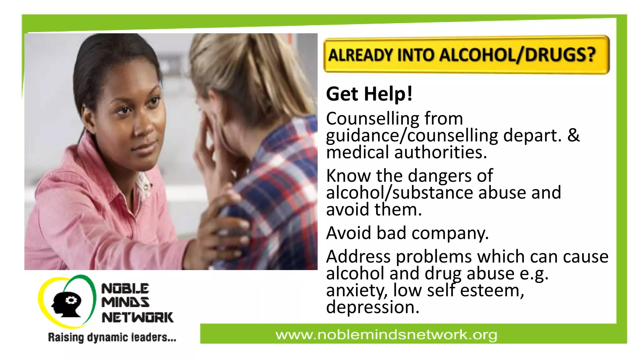 Alcohol and drugs use awareness (teenagers) | PPTX
