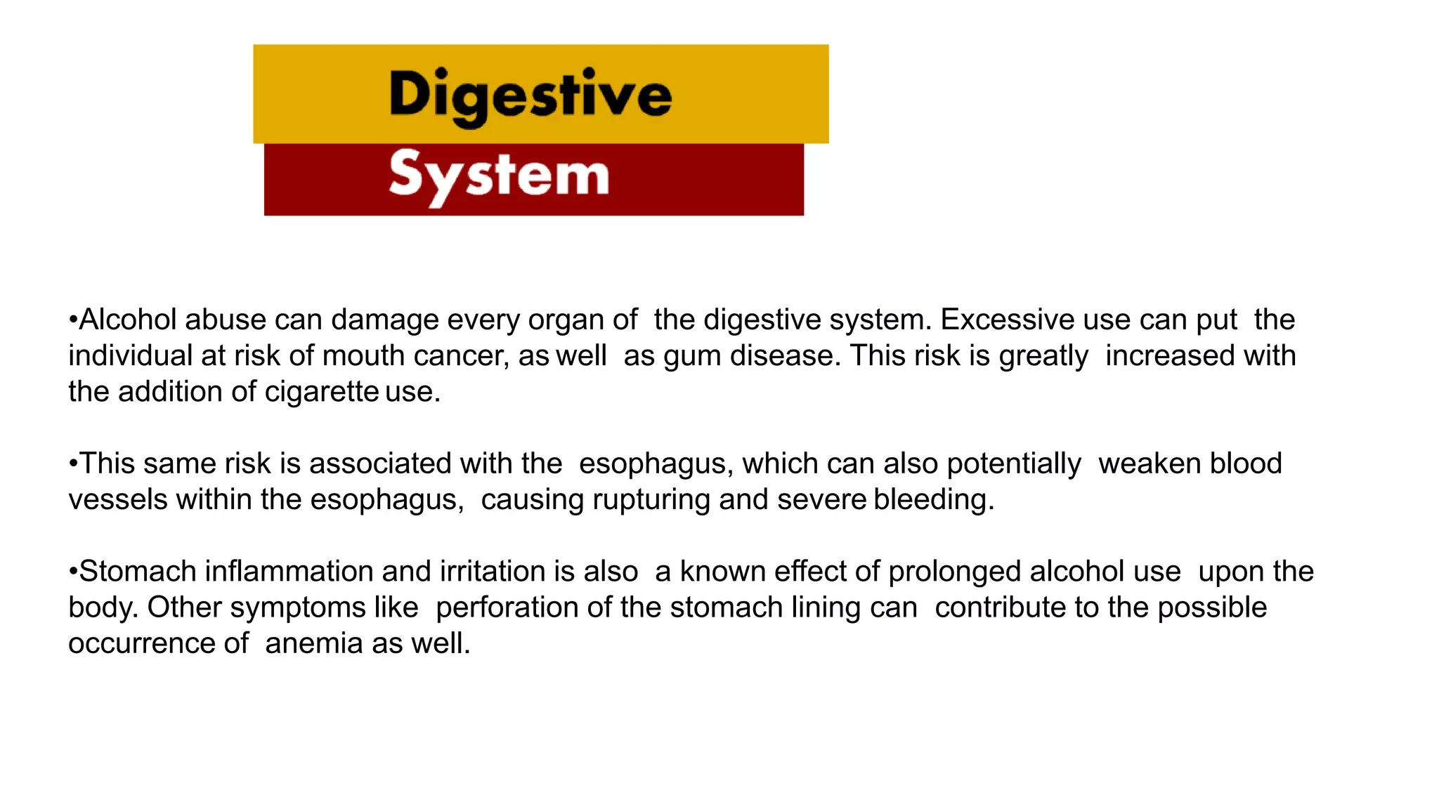 Alcohol and its effects on the body | PPTX