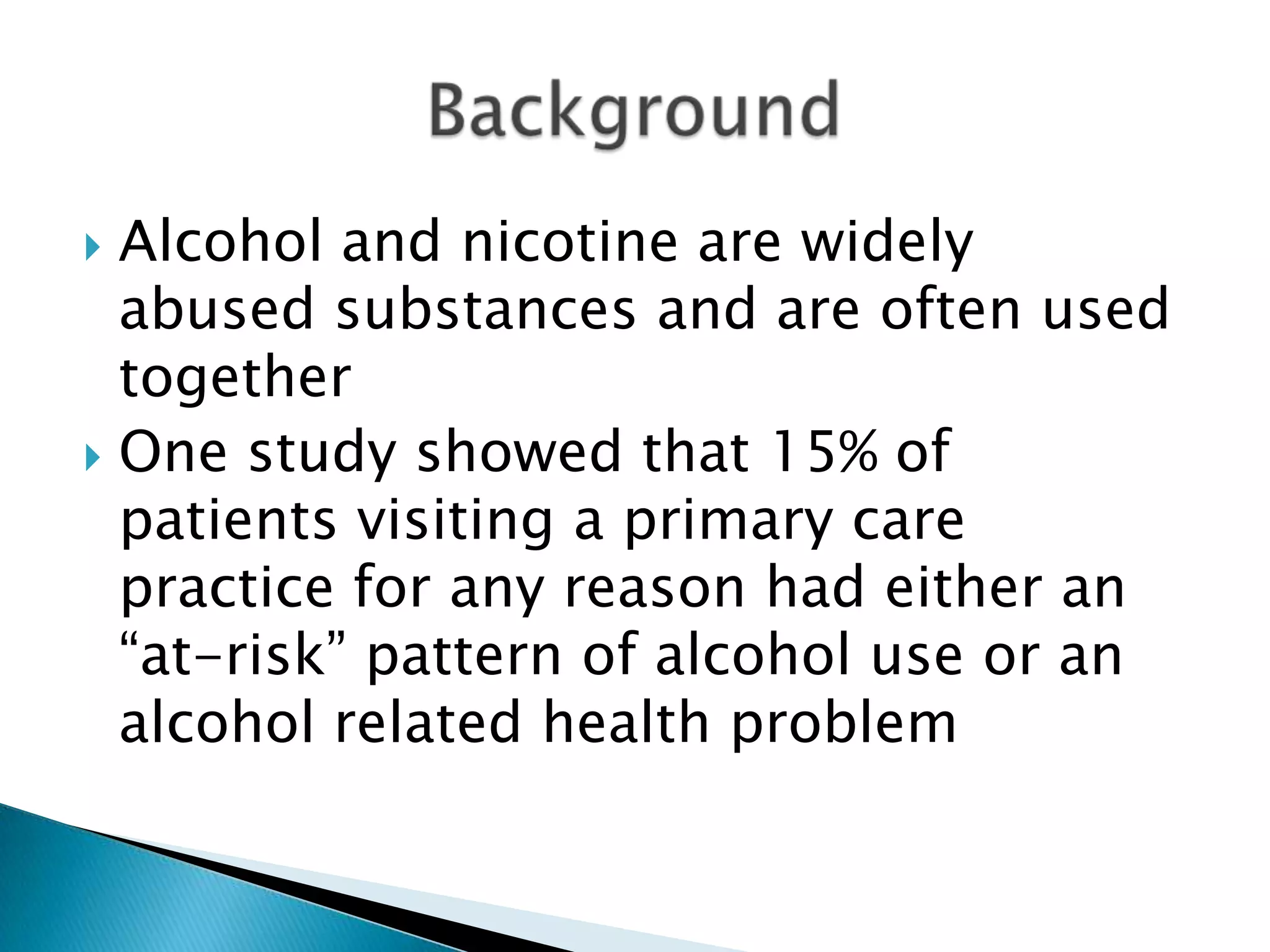 Alcohol and nicotine withdrawal | PPTX | Substance Abuse | Diseases and ...