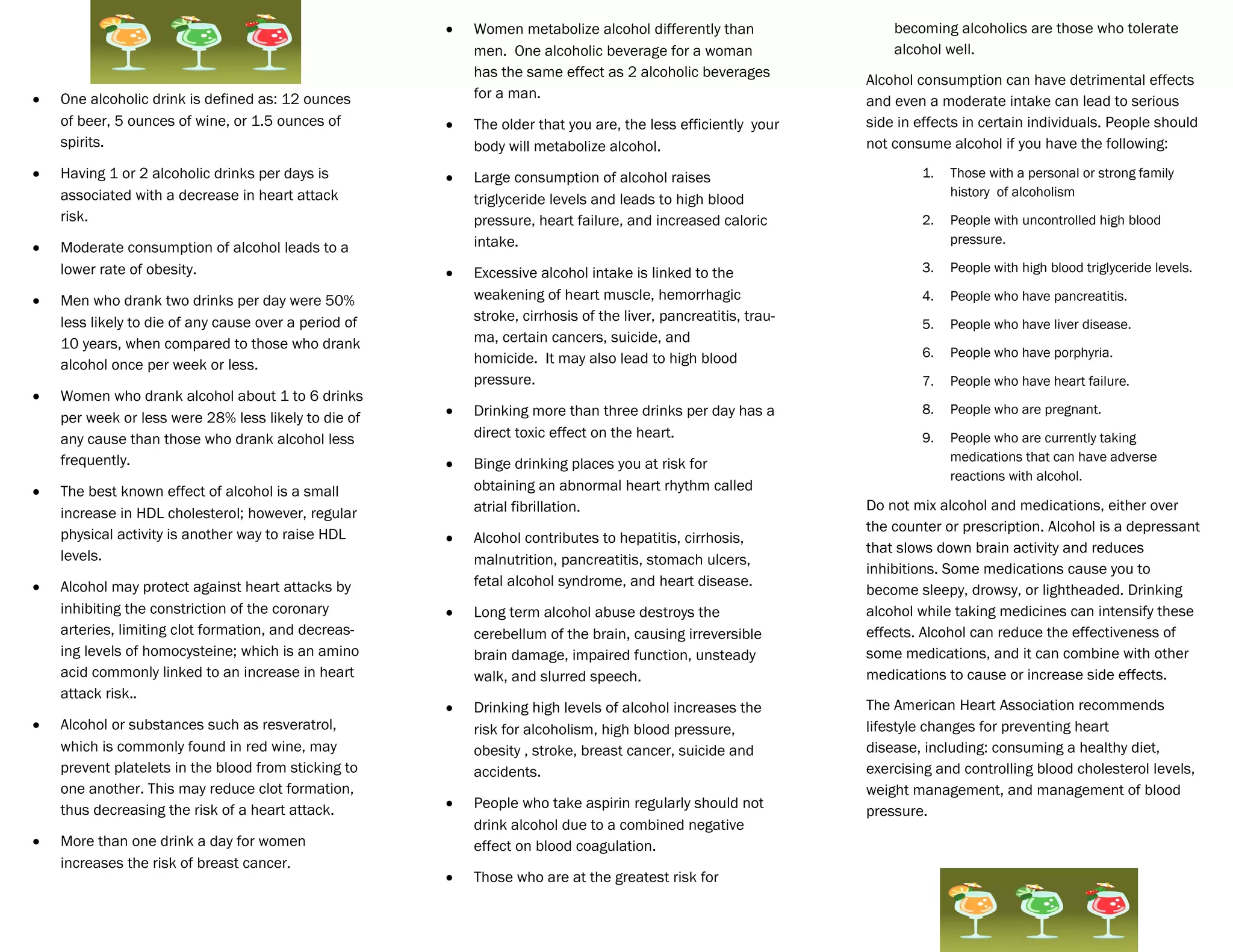 Alcohol and the heart pamphlet | PPT