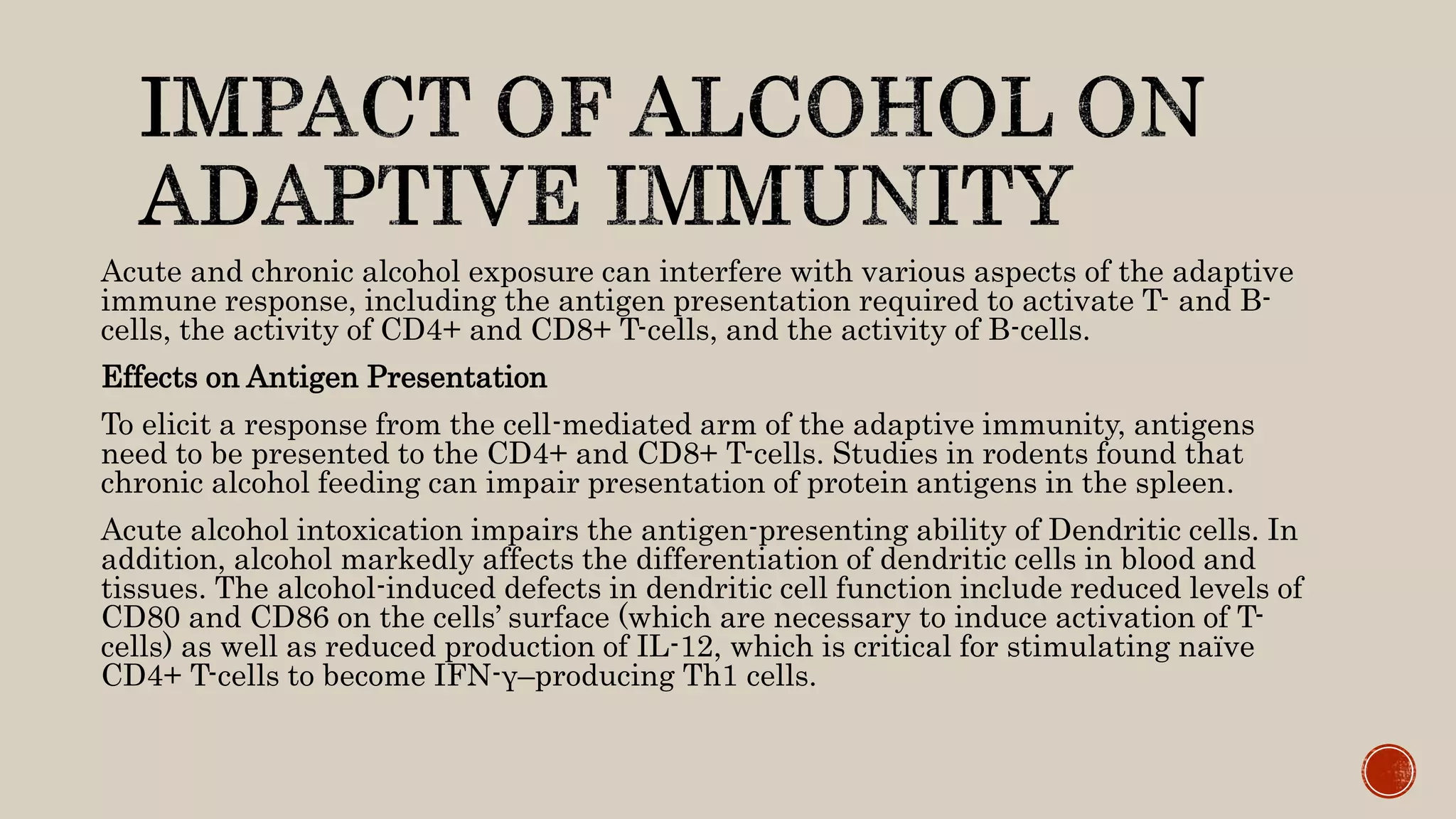 Alcohol and the immune system | PPTX