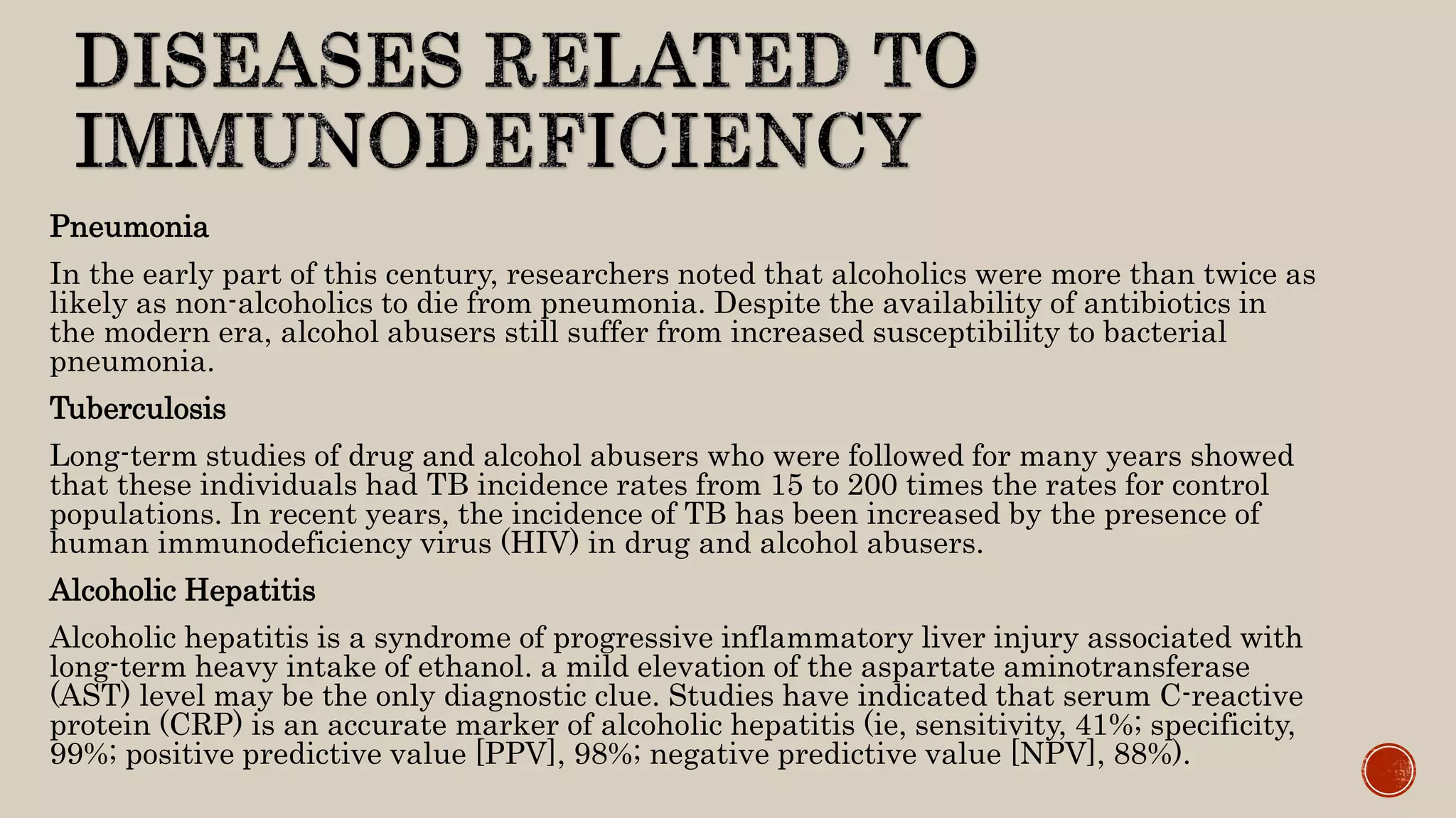 Alcohol and the immune system | PPTX