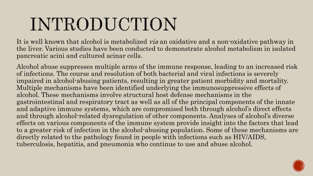 Alcohol and the immune system | PPTX