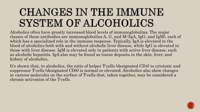 Alcohol and the immune system | PPTX