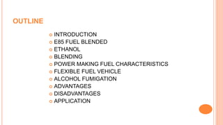 Alcohol as analternative fuel | PPTX
